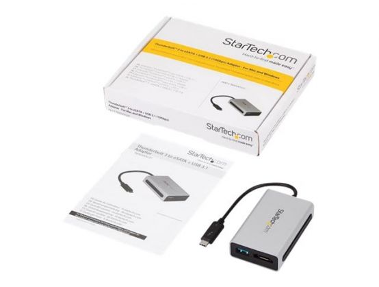 StarTech.com Thunderbolt 3 to eSATA Adapter with USB 3.1 (10Gbps) - USB ...