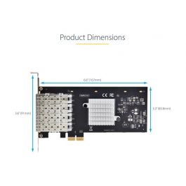 StarTech.com 4-Port GbE SFP Network Card, PCIe 2.0 x2, Intel I350-AM4 ...