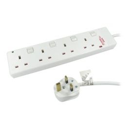 Cables Direct 4 Way Switched Surge Protected Power Block - surge ...