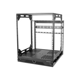 StarTech.com 12U Sliding Rotating Open Frame Network Rack, 4 Post AV /Data Rack, 16.7" Deep ...