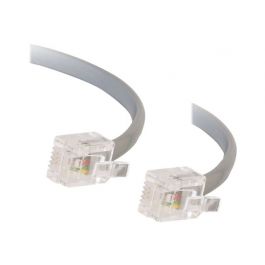 C2G RJ11 6P4C Straight Modular Cable - phone cable - 5 m - grey ...