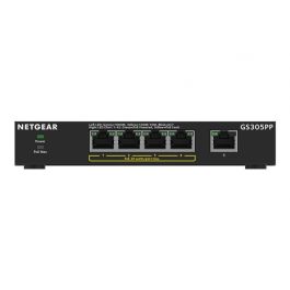 NETGEAR GS305PP - Switch - unmanaged - 5 x 10/100/1000 (4 PoE ...